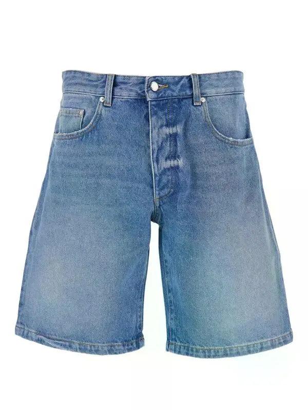 ICON DENIM Logo-patch Denim Shorts