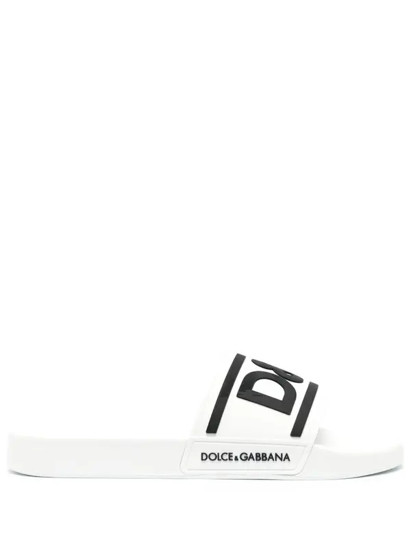 Dolce & Gabbana Gomma Pool Slides - White