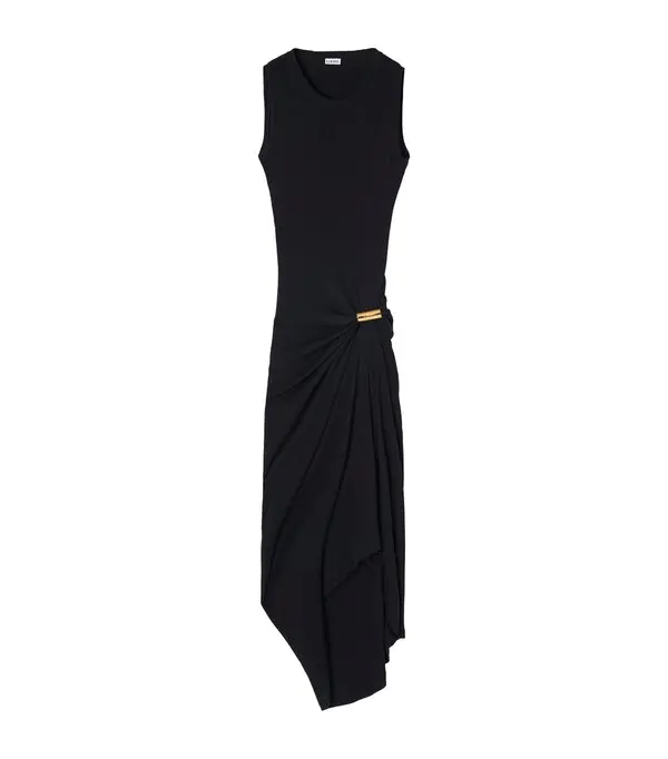 Loewe Cotton Draped Midi Dress