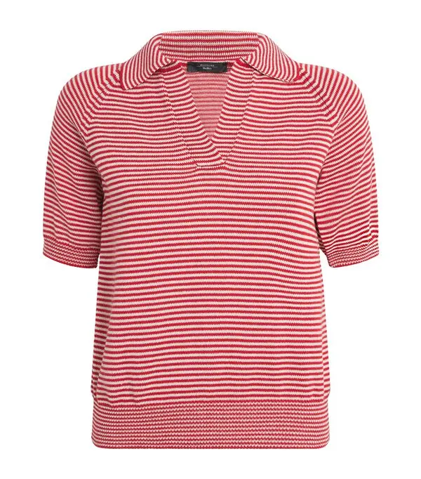 Max Mara Cotton Stripe Open Polo Shirt