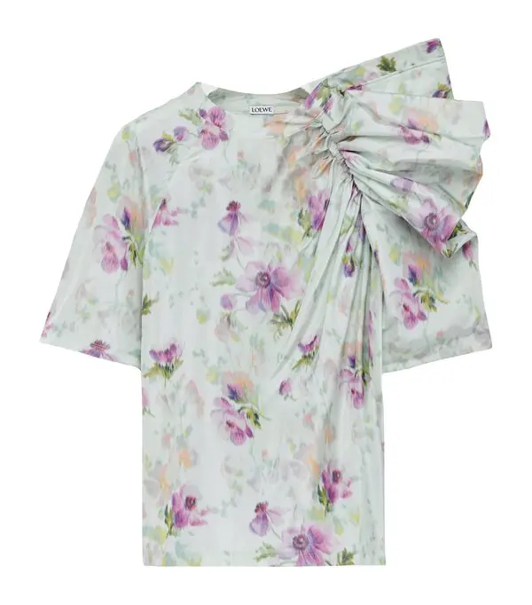 Loewe Floral Draped Top - Blue