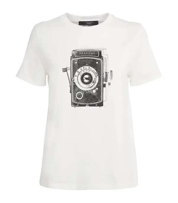 Max Mara Cotton Camera Print T-shirt