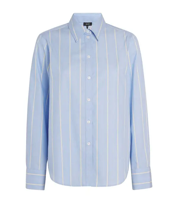 ME+EM Cotton Stripe Shirt - Blue