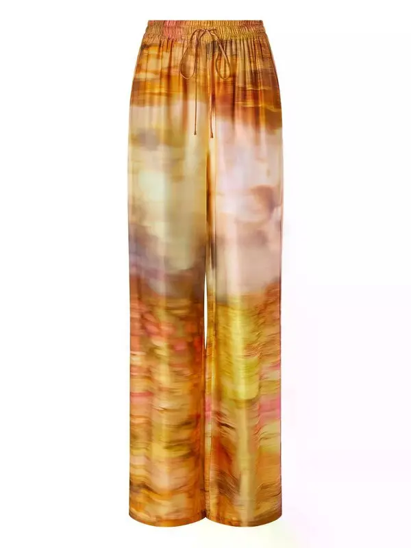 Pinko Abstract-print Trousers - Yellow