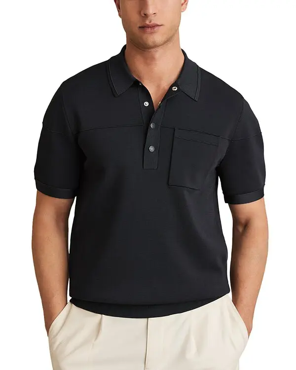 REISS Blinker Pocket Polo Shirt - Navy