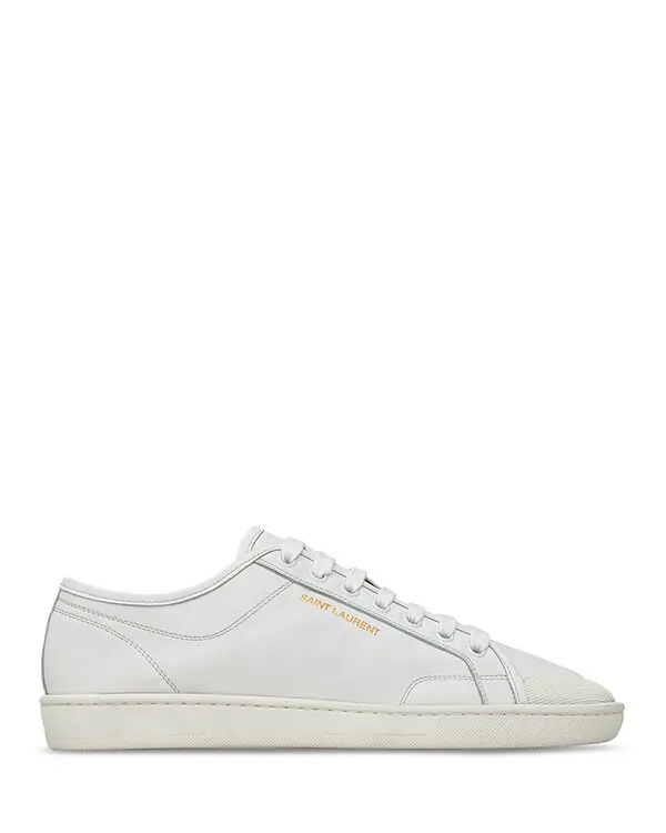 Saint Laurent Leather Gym Sneakers - Optic White