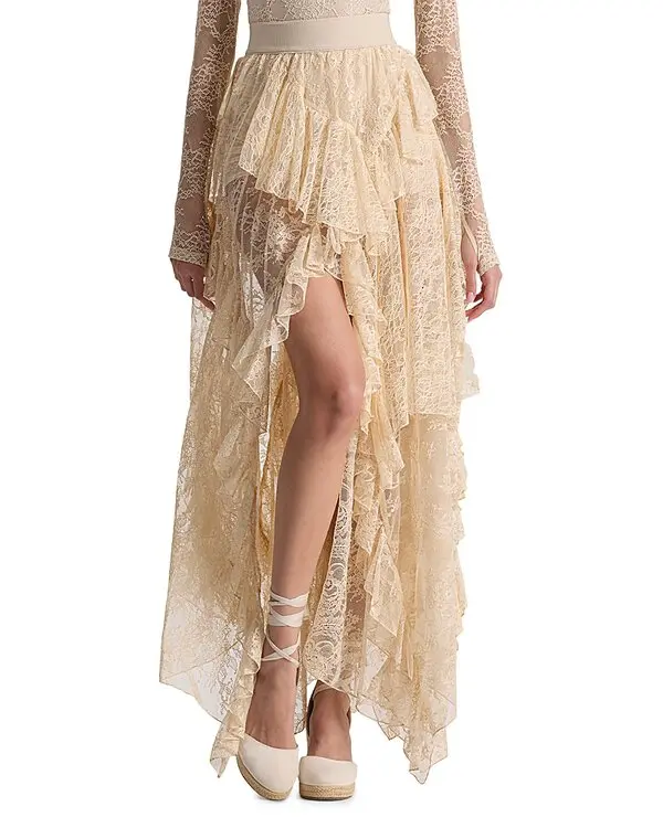 Alice + Olivia Karys High-low Skirt - Biscotti