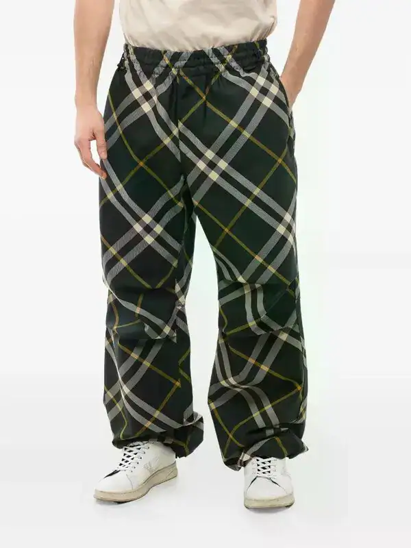 Burberry Checked Trousers Green Editorialist