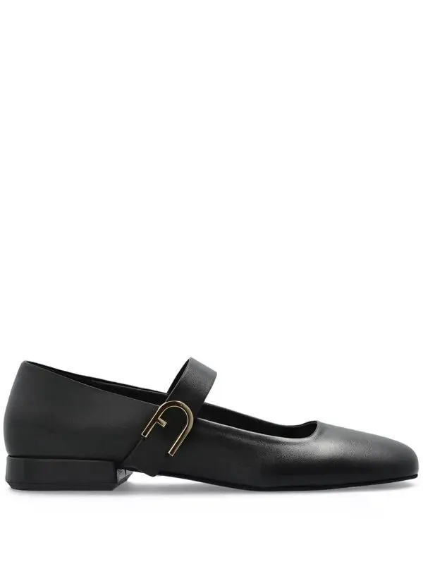 Furla Buckle-strap Ballerinas - Black