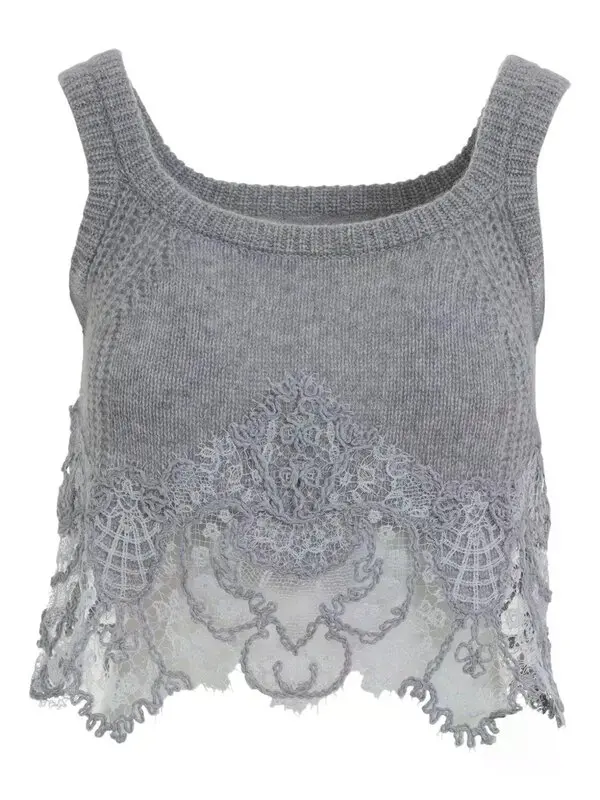 Ermanno Scervino Lace-trimmed Tank Top