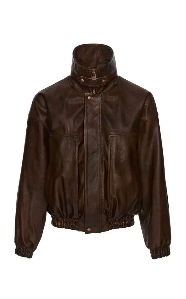Magda Butrym Oversized Leather Bomber Jacket