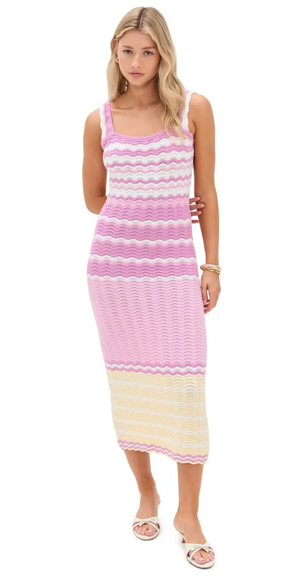 English Factory Crochet Sleeveless Midi Dress - Multi