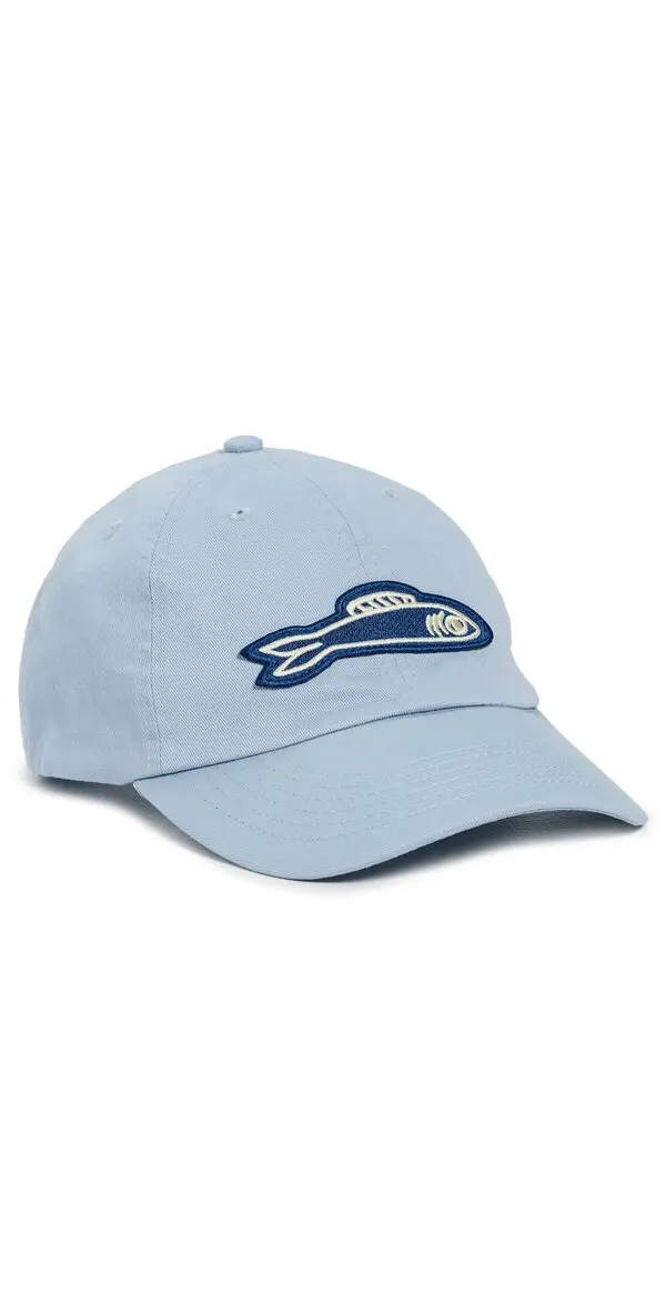 Clare V. Twill Baseball Cap - Baby Blue W/cobalt Sardine