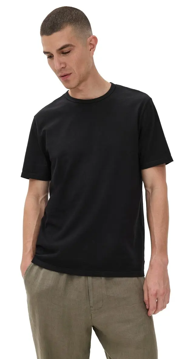 Vince Garment Dye Short Sleeve Crew Tee - True Black