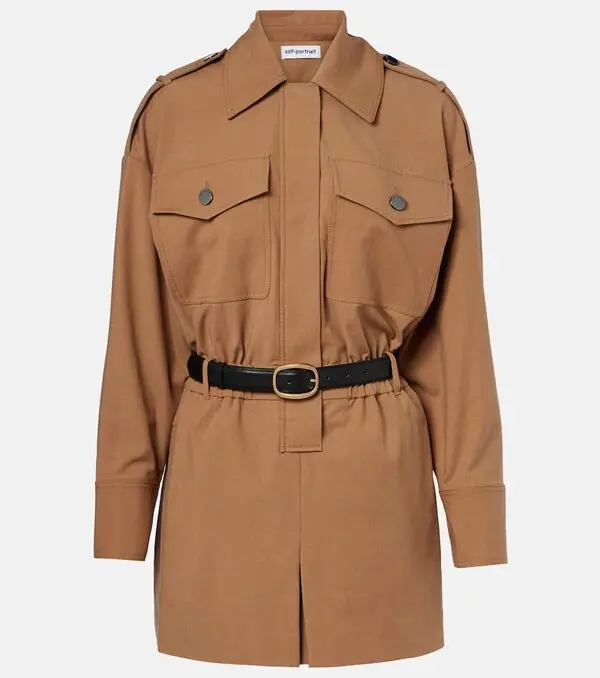 SELF-PORTRAIT Twill Romper - Beige