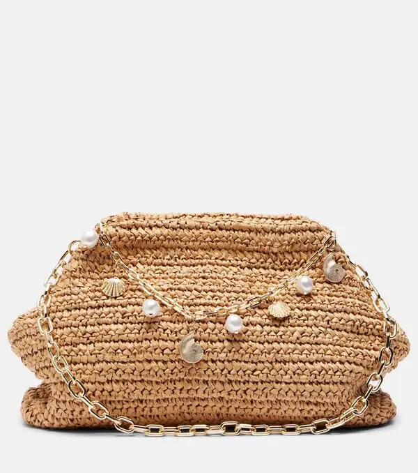 SELF-PORTRAIT Woven Shoulder Bag With Bow Detail