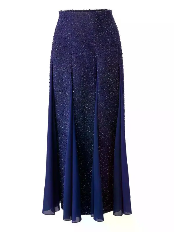 Carolina Herrera Tweed Midi Skirt - Blue