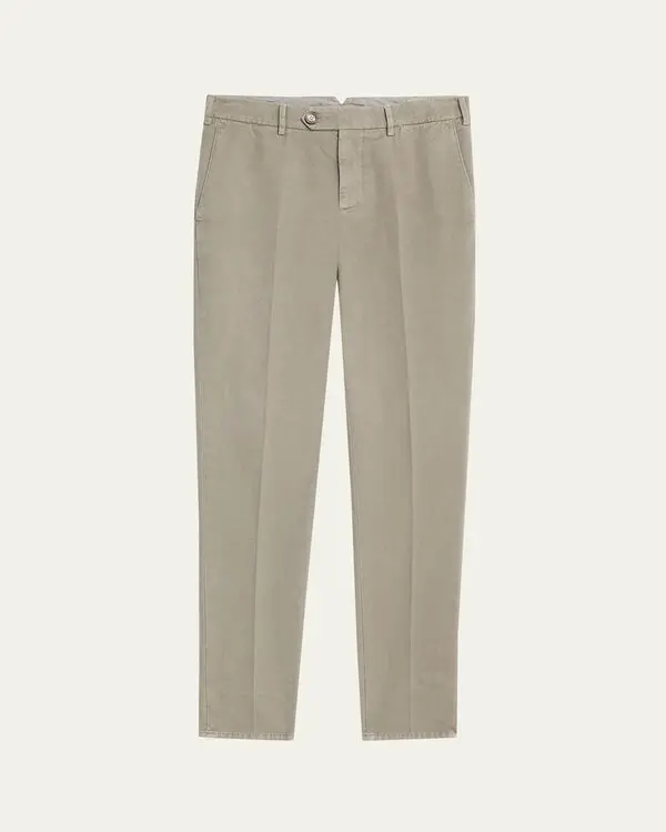 Brunello Cucinelli Modern Fit Flat-front Pants - Khaki