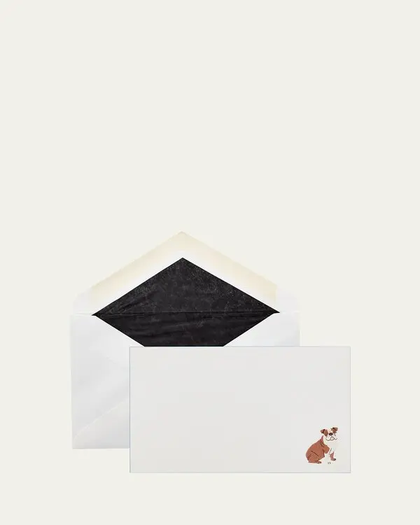 Smythson Bulldog Note Cards, Set Of 10