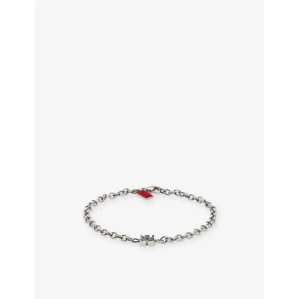 Hugo Boss Stacked Logo-plaque Stainless-steel Bracelet - Silver