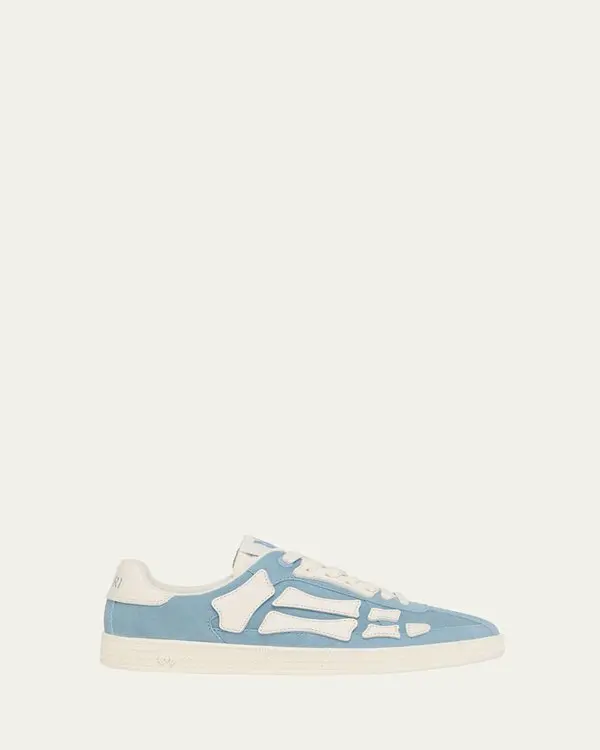 Amiri Pacific Bones Suede Low-top Sneakers - Blue White