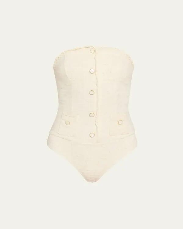 Simkhai Natalie Strapless One-piece Swimsuit - Ivory