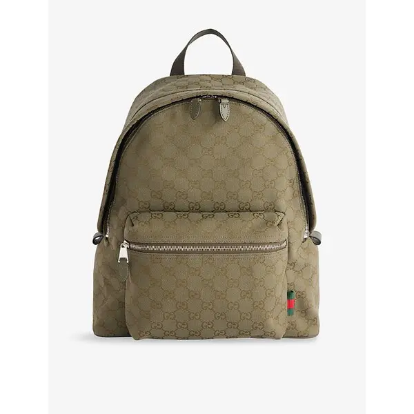 Gucci Gg Monogram Canvas Backpack