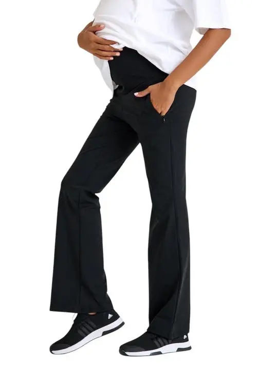 ACCOUCHEE Flare Maternity Trousers - Black