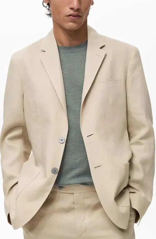 Mango Slim Fit Linen Blazer