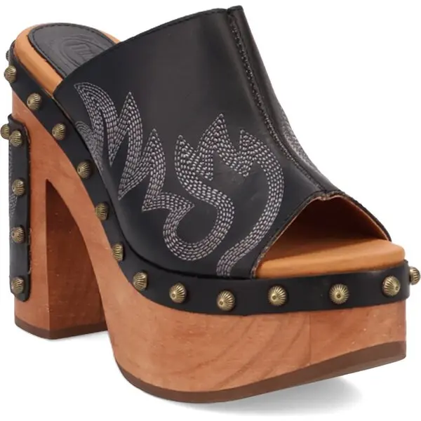 DINGO Free Spirit Platform Slide Sandal - Black