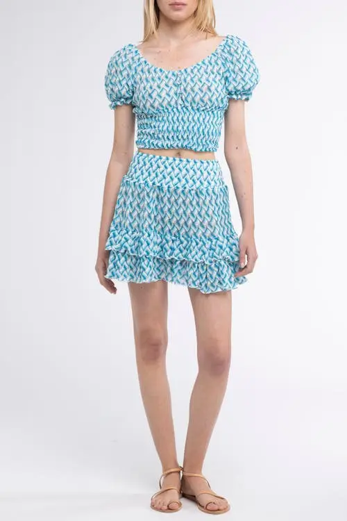 SUNDAY SAINT-TROPEZ Natalia Knit Ruffle Mini Skirt