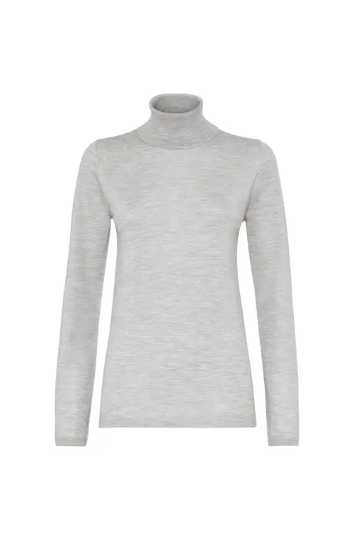 Brunello Cucinelli Lightweight Cashmere And Silk Sweater - Light Grey