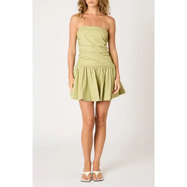 NIA Strapless Mini Dress - Fern