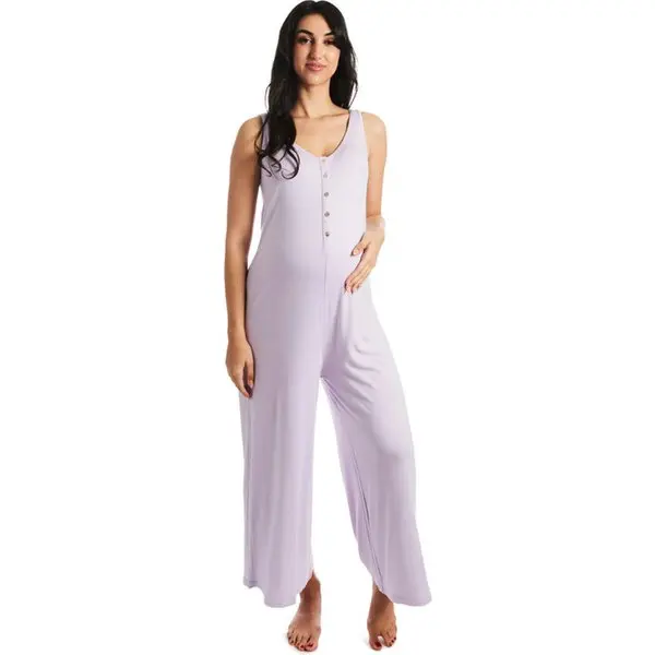 EVERLY GREY Luana Maternity/nursing Romper - Lavender