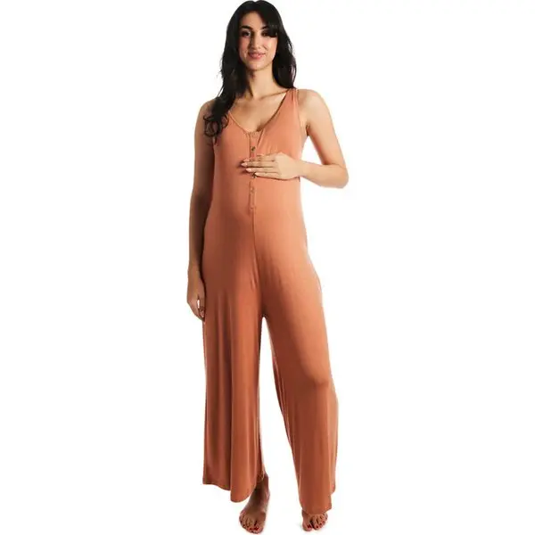 EVERLY GREY Luana Maternity/nursing Romper - Sandstone