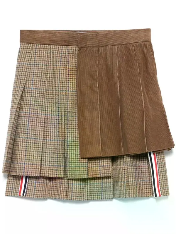 Thom Browne Ginclub Check Cheviot Tweed Mini Skirt