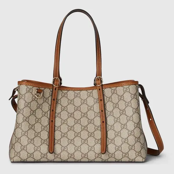 Gucci Gg Emblem Medium Tote Bag - Beige