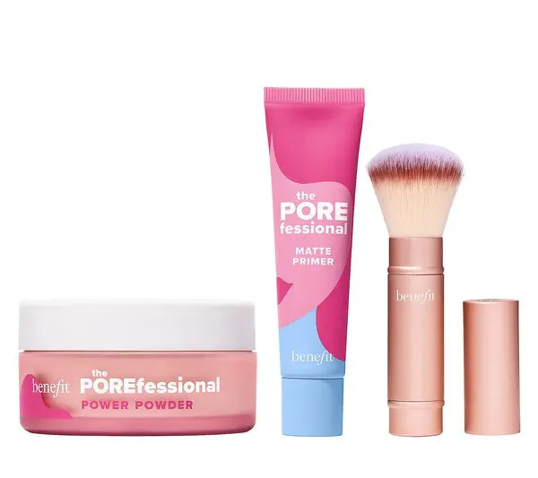 BENEFIT COSMETICS Porefessional Matte Primer, Powder & Br Ush Set