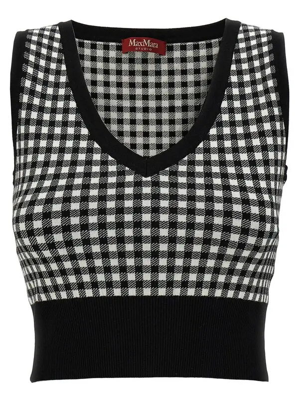 MAX MARA STUDIO Veleno Vichy Vest - Multicolor