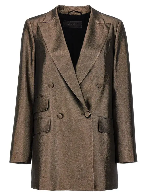 Max Mara Edro Lamé Blazer - Brown