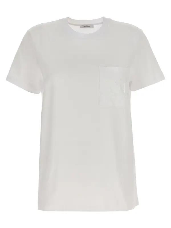 Max Mara Cotton T-shirt With Front Pocket - White