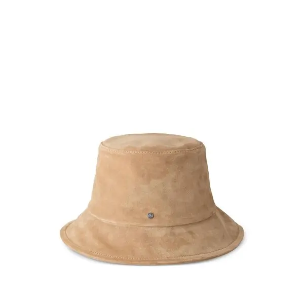 MAISON MICHEL Suede Cap - Brown
