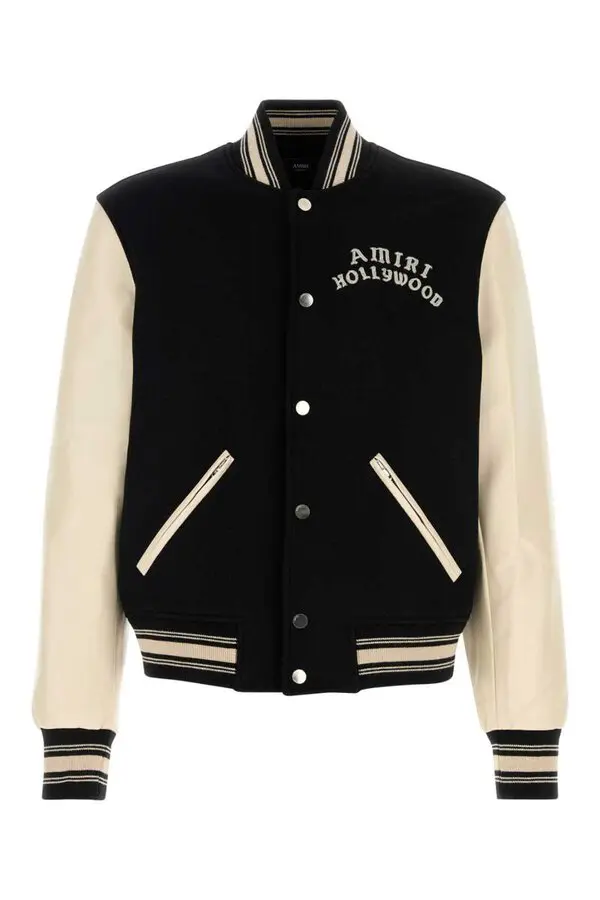 Amiri Wool Blend Bomber Jacket - Black