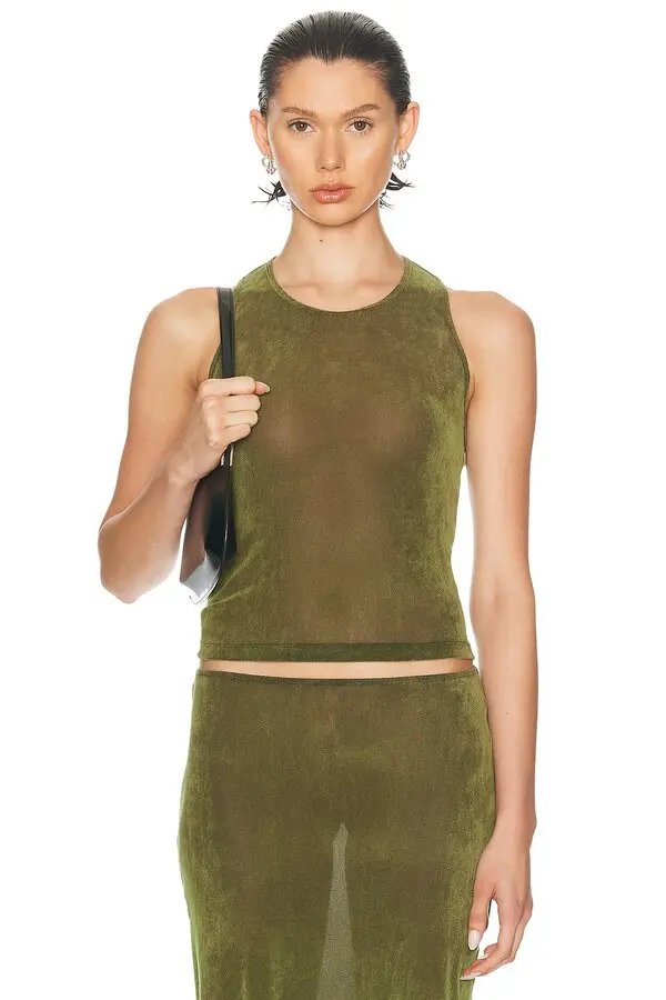 PRISCAVERA Racerback Velour Top