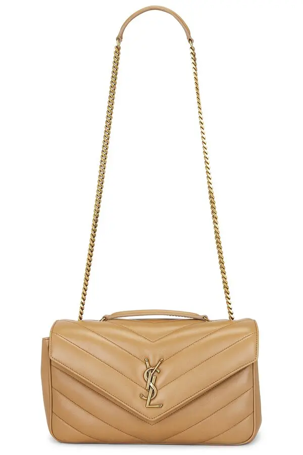 Saint Laurent Medium Loulou Chain Bag - Natural Tan
