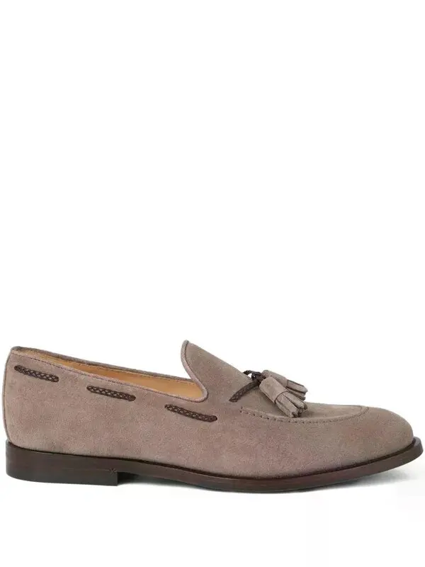 Brunello Cucinelli Tassel Suede Loafers - Neutrals