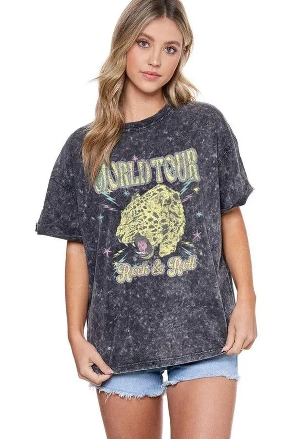 JUPE NYC World Tour Leopard Boyfriend T-shirt