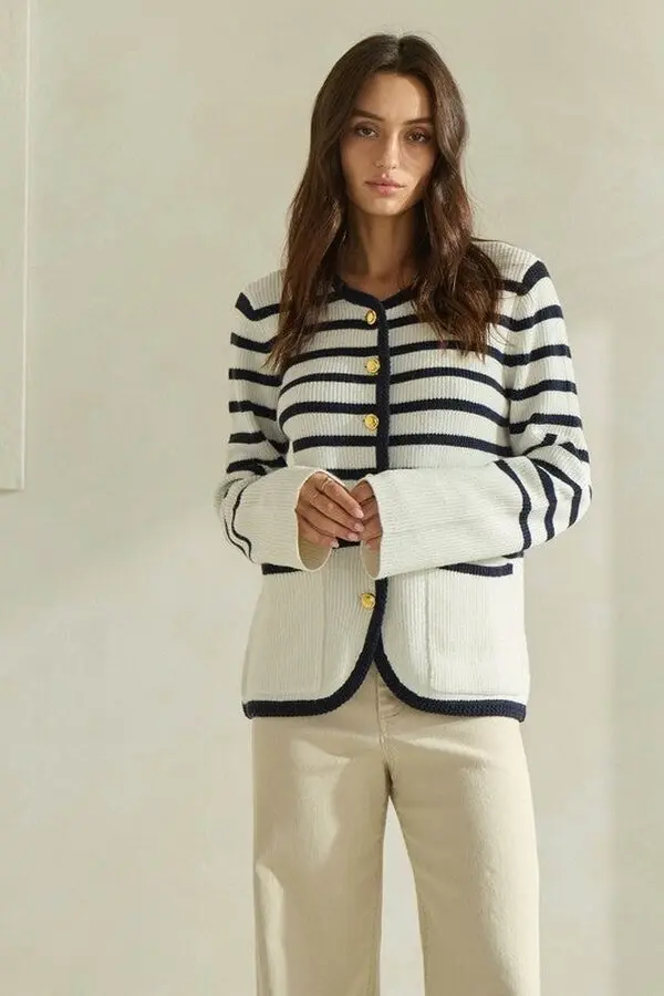 JUPE NYC Nautilus Striped Cardigan