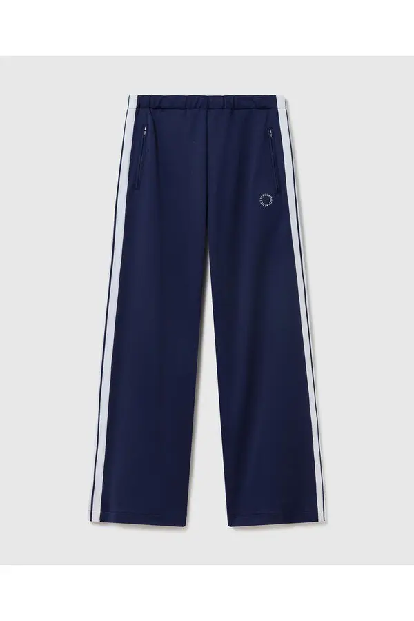 Stella McCartney Elasticated Waistband Double Stripe Track Pants - Blue / Navy