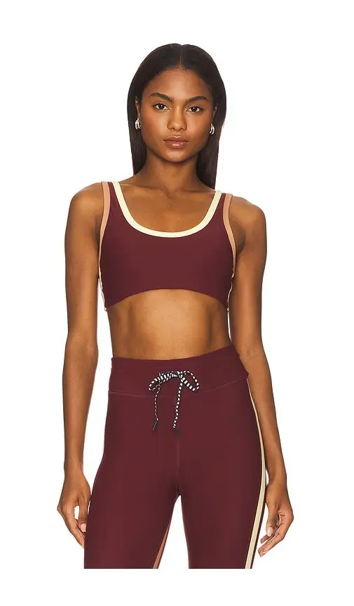 The Upside Trail Harley Scoop Sports Bra In Burgundy - Bordeaux